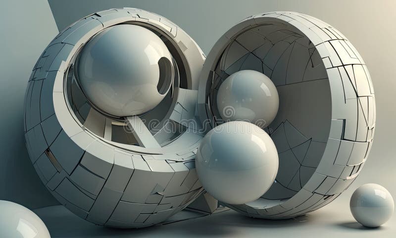 A White Ball is Inside Another White Ball. Stock Illustration ...