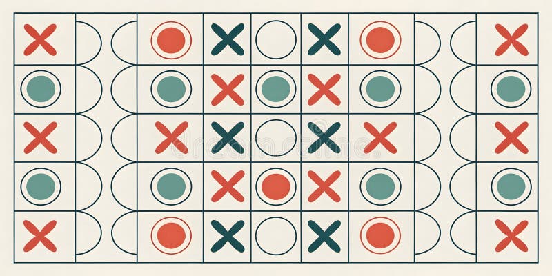 AI-Generated Tic-Tac-Toe Pattern Stock Illustration - Illustration of ...