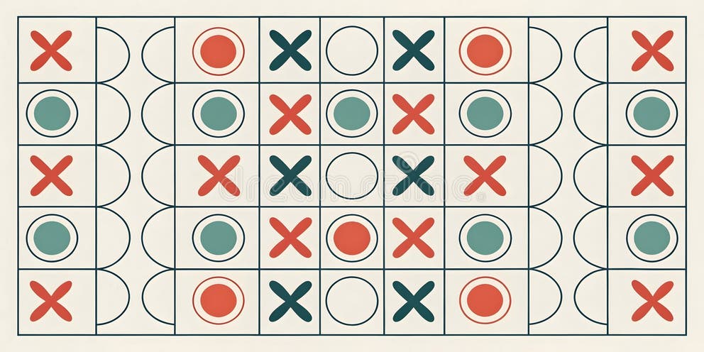 AI-Generated Tic-Tac-Toe Pattern Stock Illustration - Illustration of ...