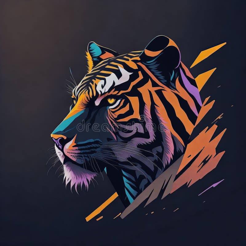 AI Generated Tiger in Different Colors Stock Illustration ...