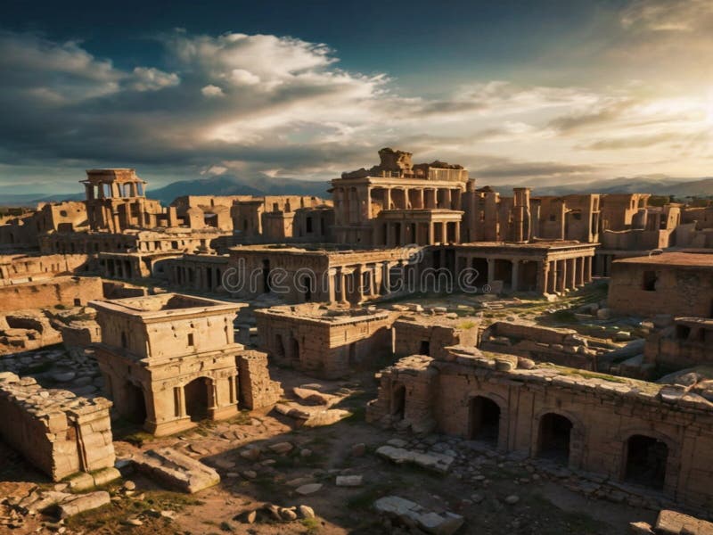AI Generated Time-Lapse Artwork of Ancient City Transforming into Ruins ...