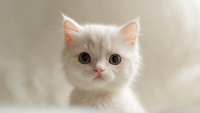 Tiny Cute Cat Staring at the Camera with a Soft Blur Background. Stock ...