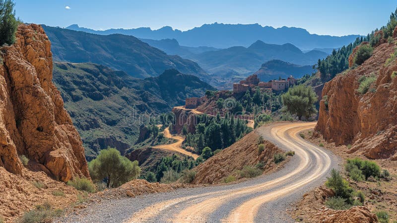 Majestic Tizi N Test in High Atlas Mountains with Winding Path and ... Majestic Tizi N Test in High Atlas Mountains with Winding Path and ...