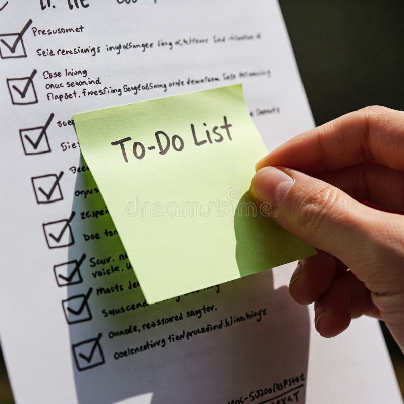 AI Generated To-Do List on Sticky Note Stock Illustration - Illustration of reminder, checklist ...