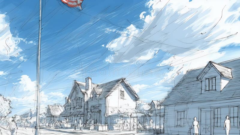 AI-Generated Town Square Concept Stock Footage - Video of drawing ...