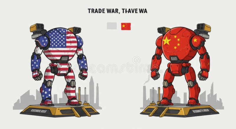 AI-Generated Trade War Robots Stock Illustration - Illustration of ...