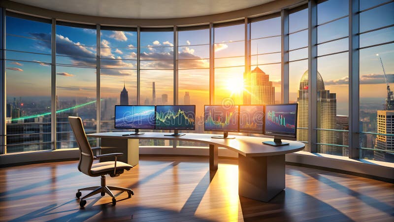 AI-Generated Trading Room stock illustration. Illustration of growth ...