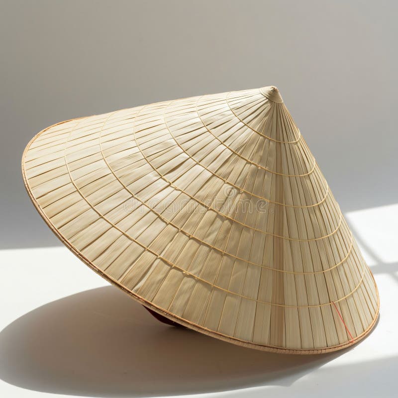 Traditional Asian Conical Hat Placed on a White Surface Stock ...
