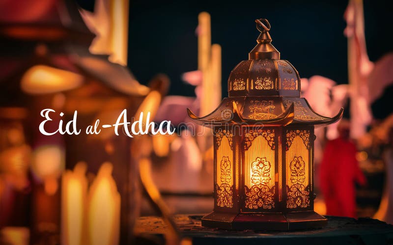 AI-generated, a Traditional Lantern (fanous) Glowing in a Dark Setting ...