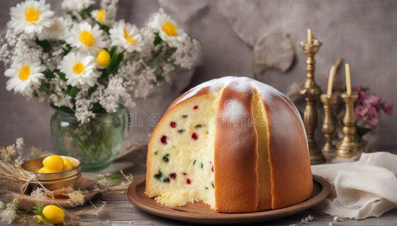 Traditional Russian Orthodox Easter Bread the Kulich Stock Illustration ...