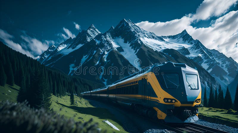 Ai Generated a Train Passing through a Dense Green Forest Stock ...