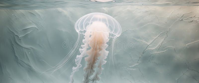 Translucent Jellyfish with Textured Background in Aquatic Environment ...
