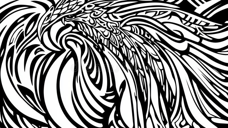 AI-Generated Tribal Eagle Design Stock Illustration - Illustration of ...
