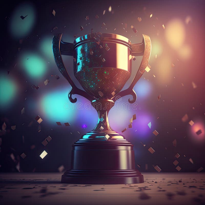 Ai Generated Trophy with Selective Focus Stock Illustration ...