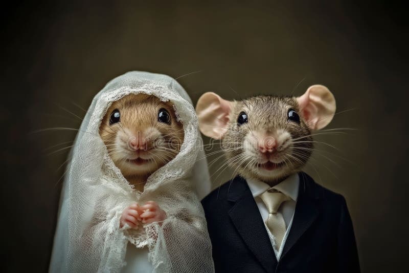 Whimsical Wedding Mice stock illustration. Illustration of groom ...