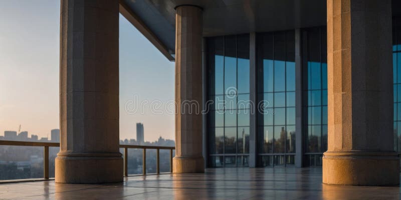 Two Pillars with a Large Empty Space between Them. Stock Illustration ...