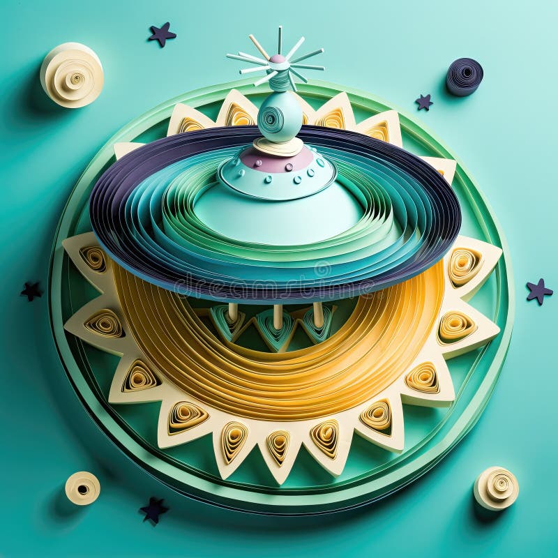 AI Generated UFO in Quilling Craft Stock Illustration - Illustration of ...