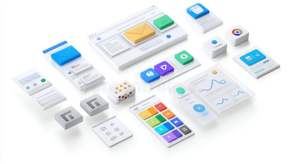 AI-Generated UI Design Kit stock illustration. Illustration of ...