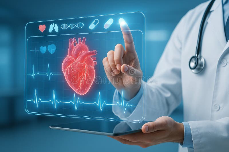 AI Generated Ultra Realistic Medical Scene Showing a Digital Heart Scan ...