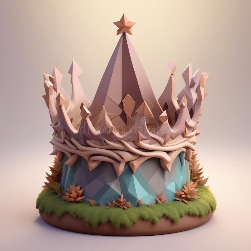 A Unique Crown in Soft Matte Clay Stock Illustration - Illustration of ...
