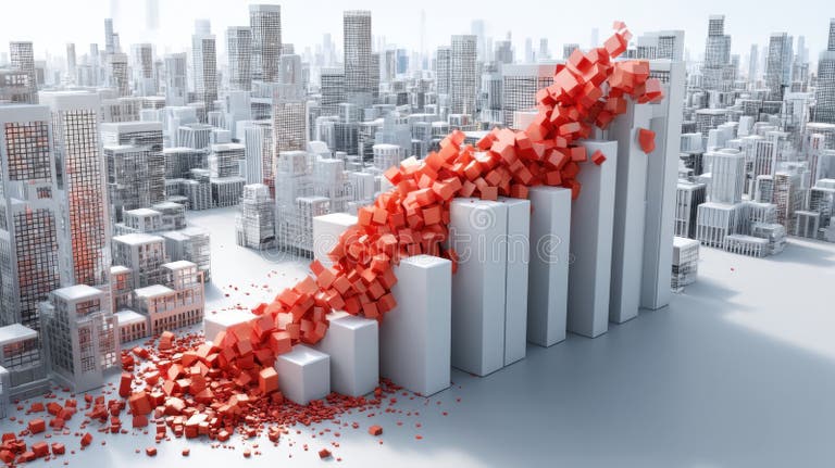 AI-Generated Urban Growth Visualization Stock Illustration ...