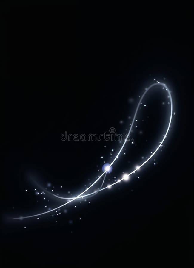 Vector of a Bright Blue Stars and Curvy Light Trails with Sparkles and ...
