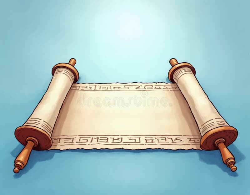 Vector of a Gold and White Piece of Wood on Empty Torah Scroll on a ...