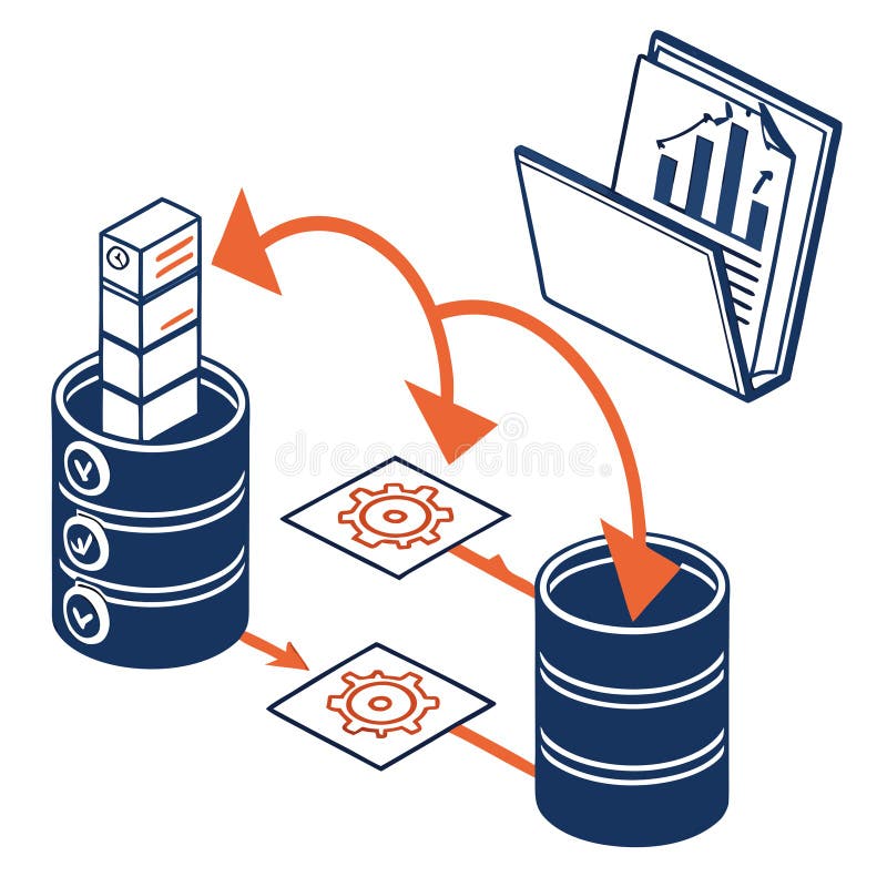 AI-Generated Vector Illustration of Data Management and Database Processing Flow Stock Vector ...