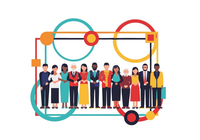 AI-generated Vector Illustration of Diverse People Standing in ...