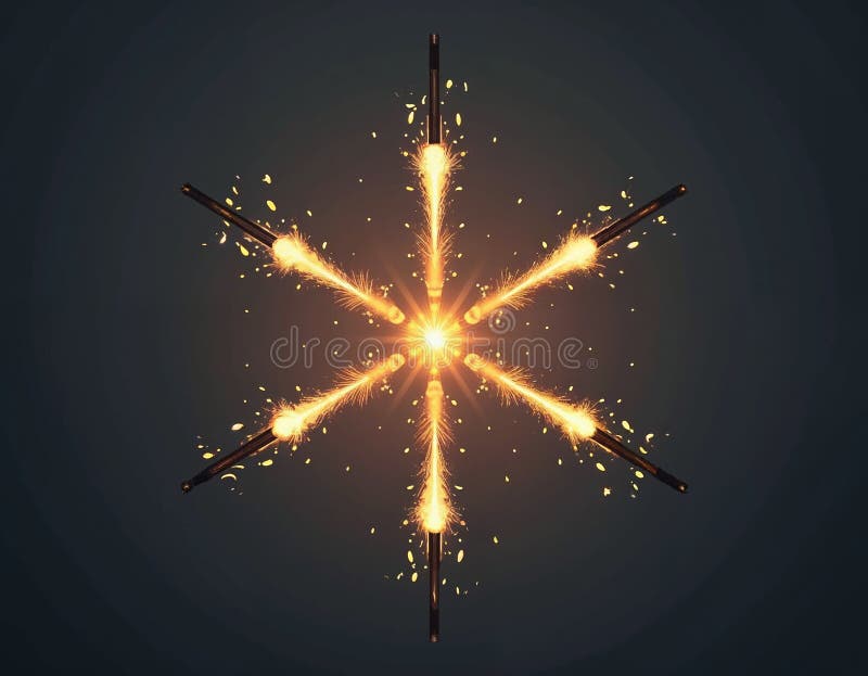 Vector of a Star Shaped Fireworks and Sparklers that is Sparkling on a ...