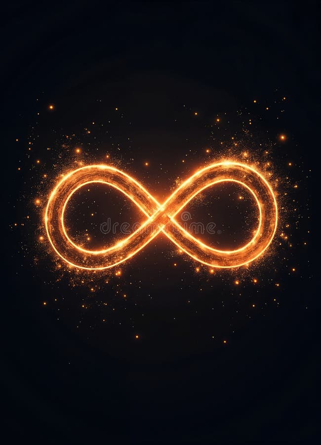 Vector of a Symbol of Infinity with a Bright Orange Glow Light Trails ...