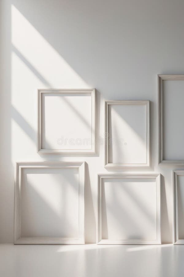 Versatile Empty Frames Mockup for Your Art. Stock Image - Image of ...