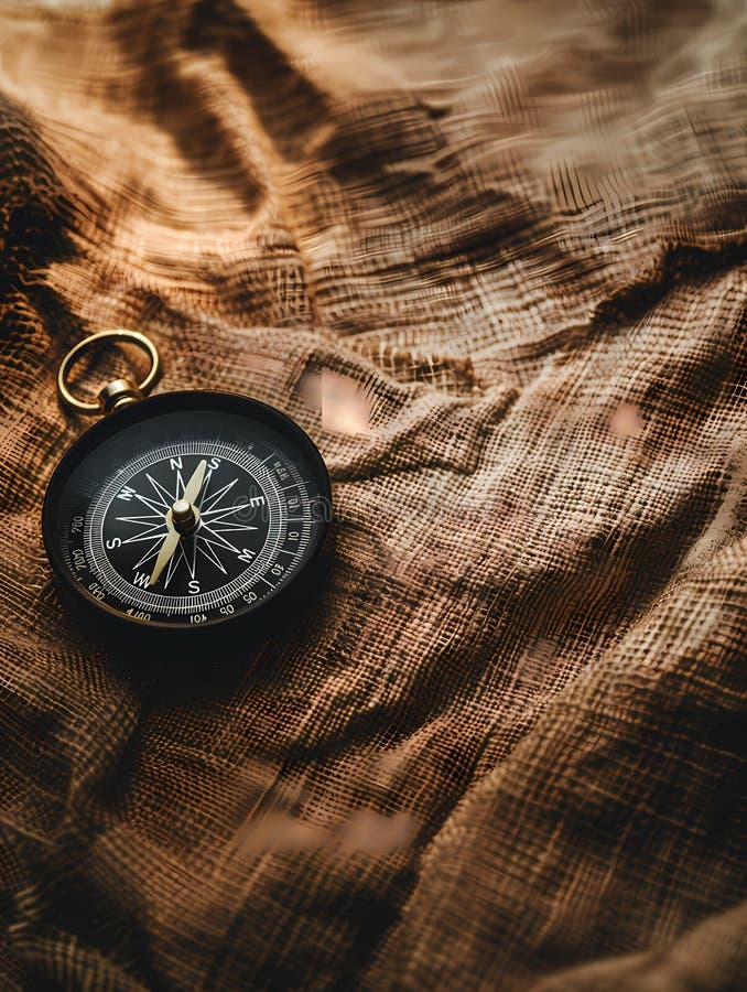 AI-Generated Vertical Background of a Compass is Sitting on a Piece of ...