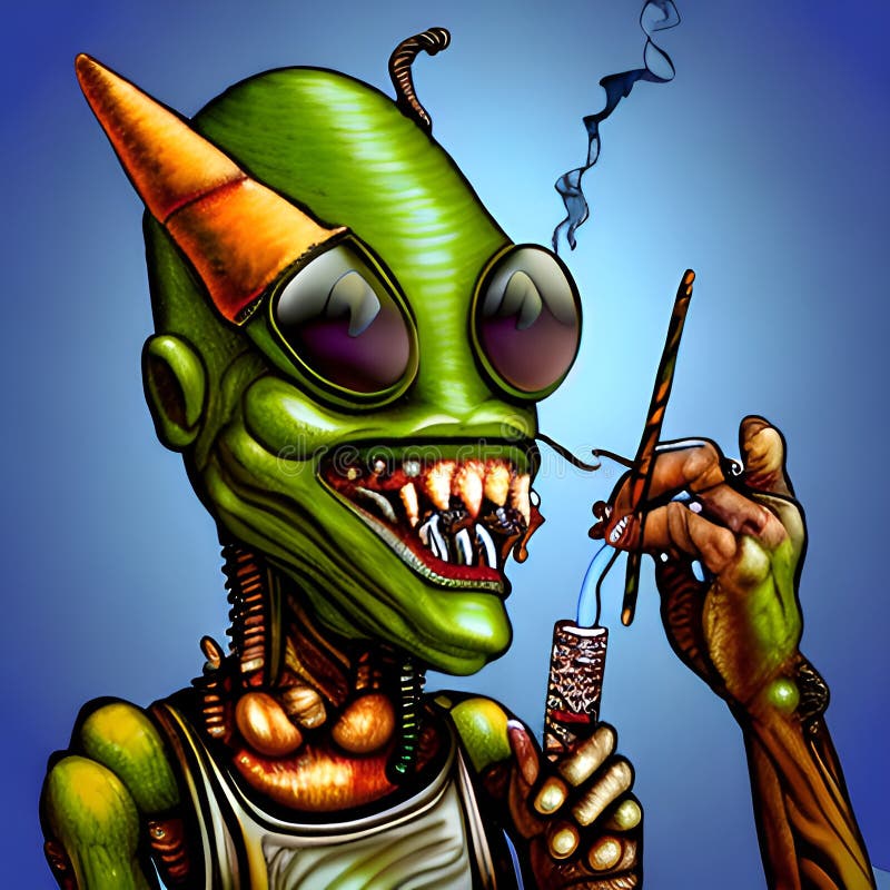 Freaky alien stock illustration. Illustration of holding - 268622843