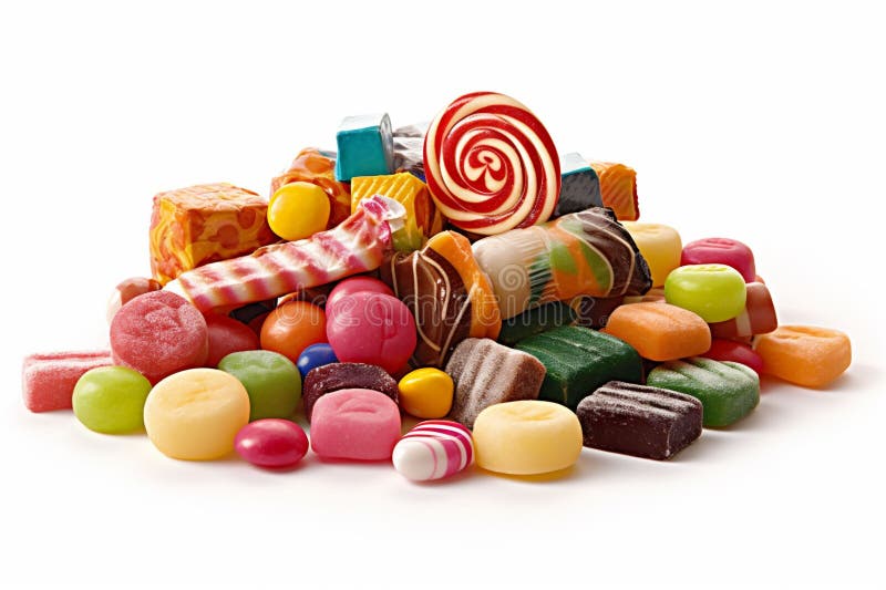 AI Generated Vibrant Assortment of Various Candy Pieces Stock ...