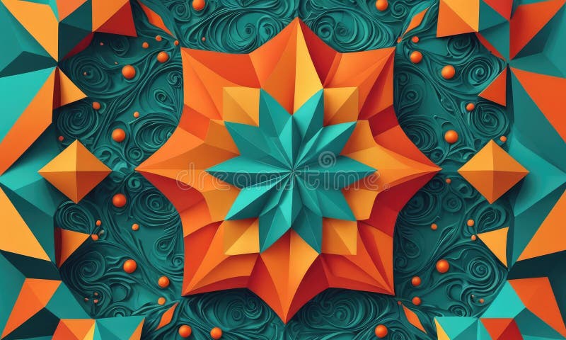 A Colorful Paper Design with a Star in the Center. Stock Illustration ...