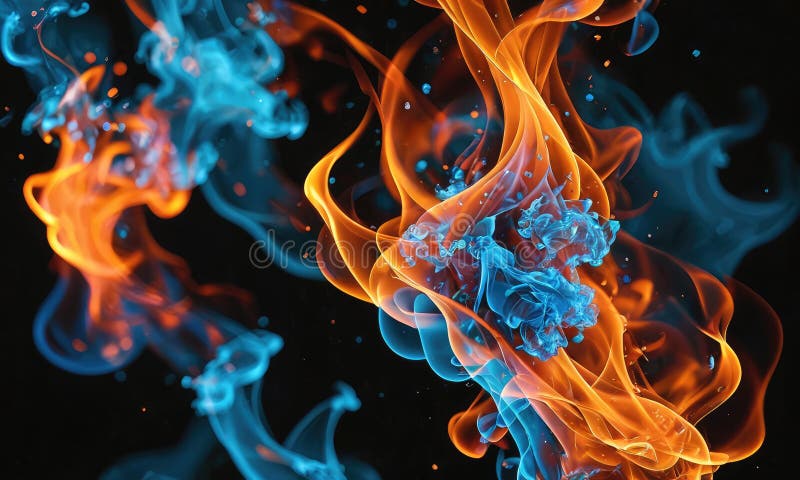 A Blue and Orange Flame is Shown in the Image. Stock Illustration ...