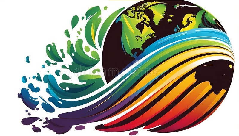 Earth S Vibrant Vector Art Logo, Made with Generative AI Stock ...