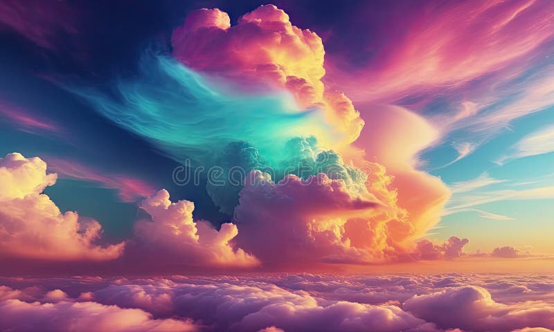 A Colorful Cloud Formation in the Sky. Stock Illustration ...