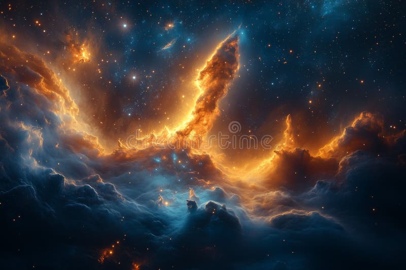 AI-generated Vibrant Nebula in Outer Space Stock Illustration ...