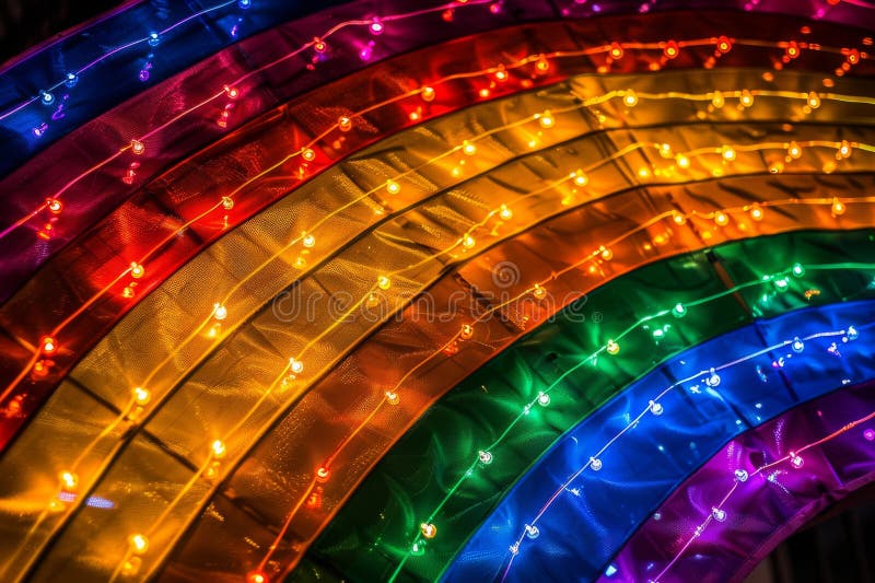 Vibrant Rainbow Light Arch on Dark Background, Creating a Bold and ...