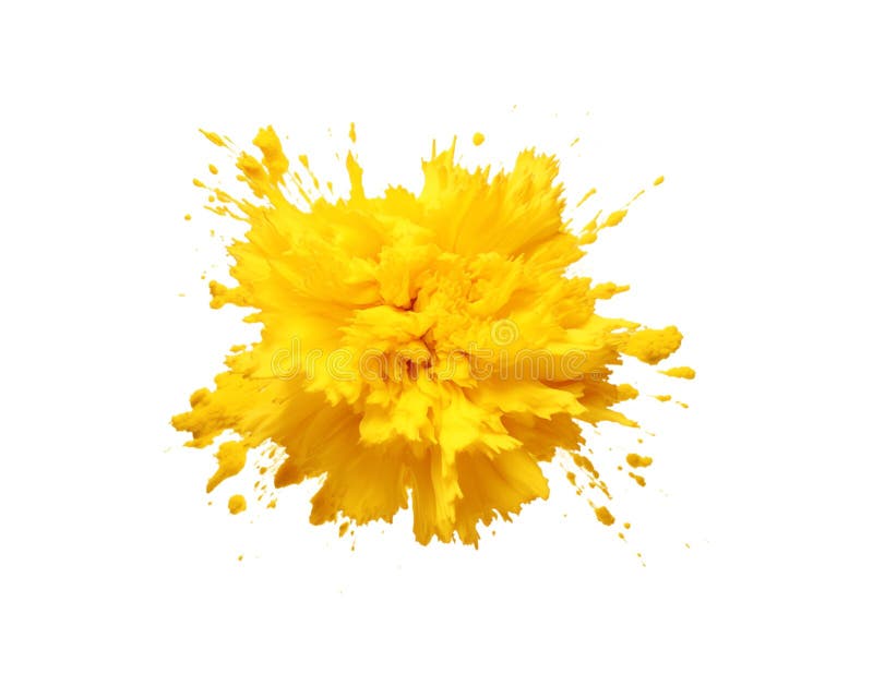 Vibrant Yellow Paint Splash on White. Stock Illustration - Illustration ...