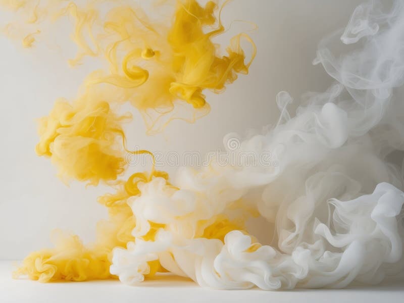 Vibrant Swirls of Yellow and White Smoke Creating a Dreamlike ...