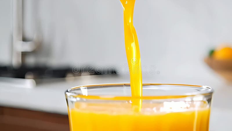 AI Generated Video of Orange Juice Falling into the Glass Stock Video ...