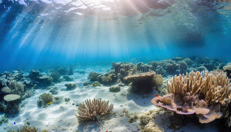 Beneath the Surface of the Ocean Stock Illustration - Illustration of ...