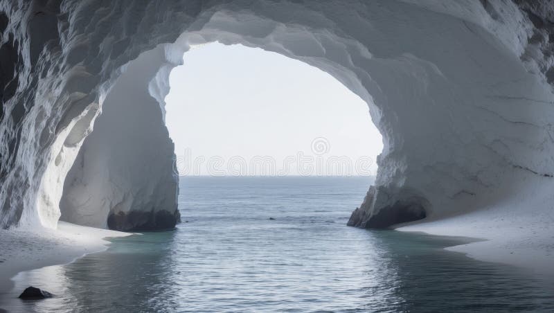 A View of the Ocean from Inside a Coastal Cave. Stock Image - Image of ...