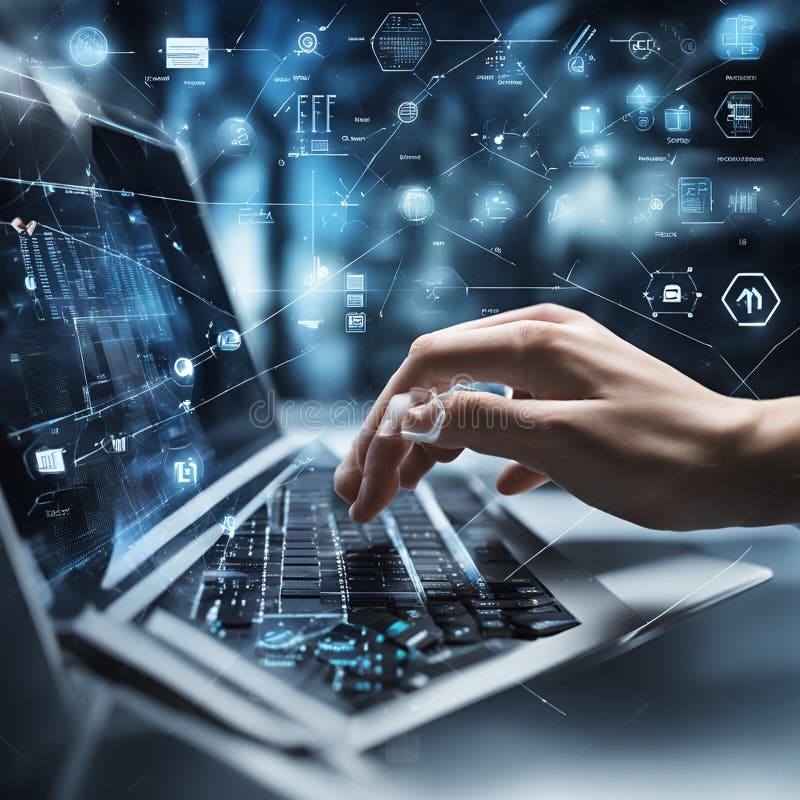 In Touch with the Digital Future Stock Illustration - Illustration of ...