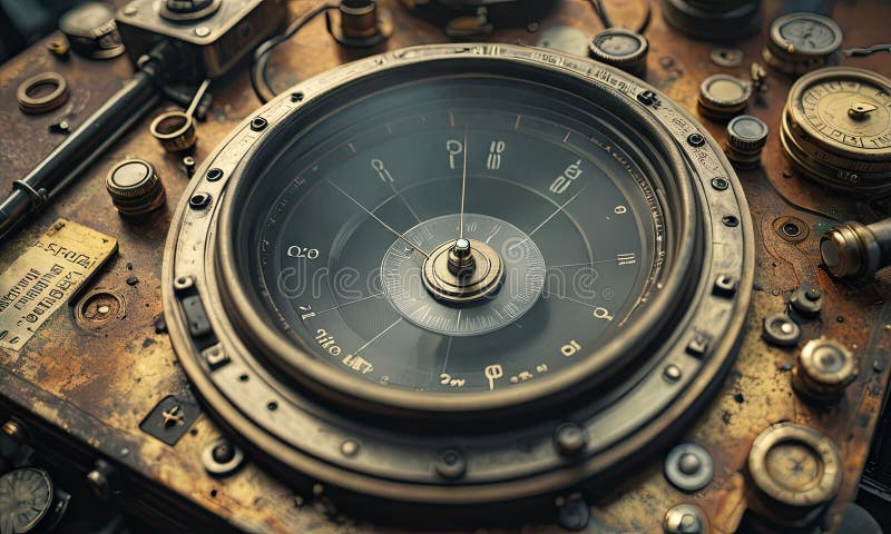 A Black and Gold Compass is Shown in a Close Up View. Stock ...