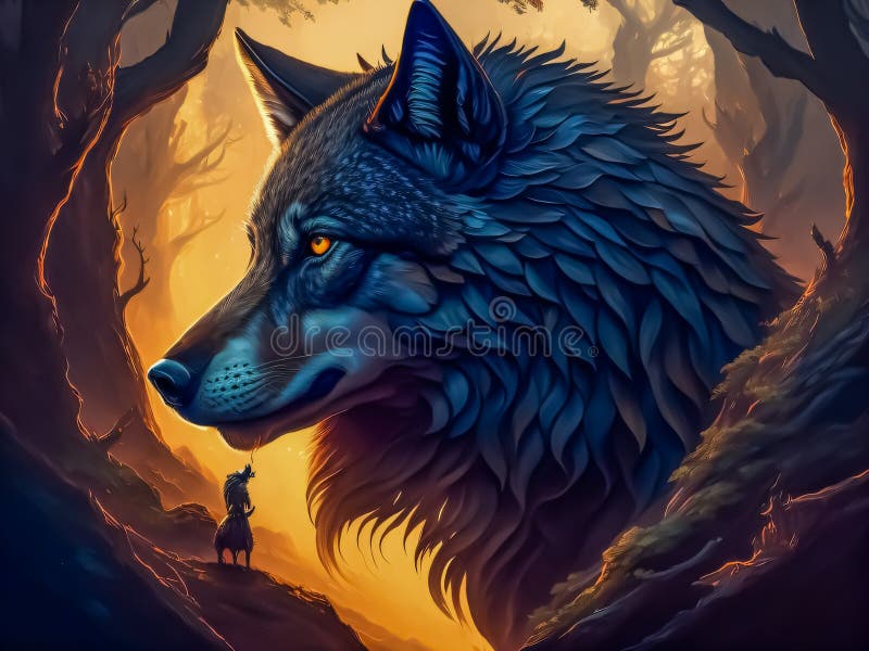 AI Generated Vintage Wolf Head Stock Illustration - Illustration of ...