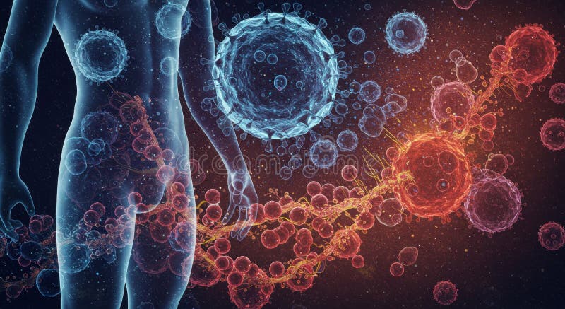 AI-Generated Viral Infection Visualization Stock Illustration ...